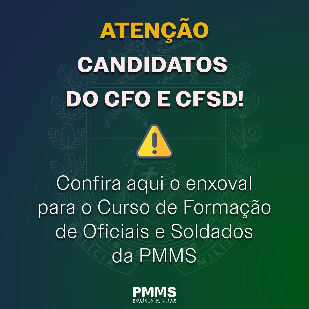 Divulgado O Enxoval Para O Curso De Formação De Oficiais E Soldados Da